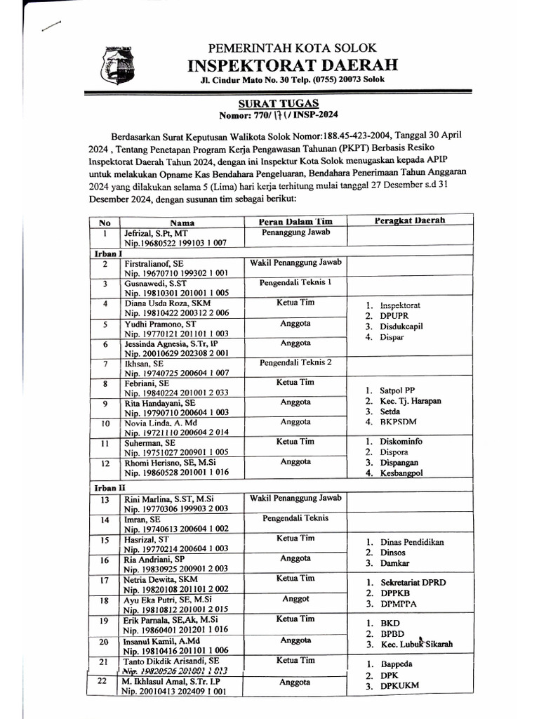 SPT 770 - 171 - Insp-2024 Opname Kas 2024 | PDF