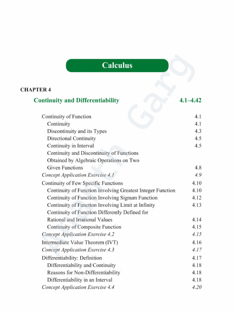 4. Continuity and Differentiability Chapter | PDF
