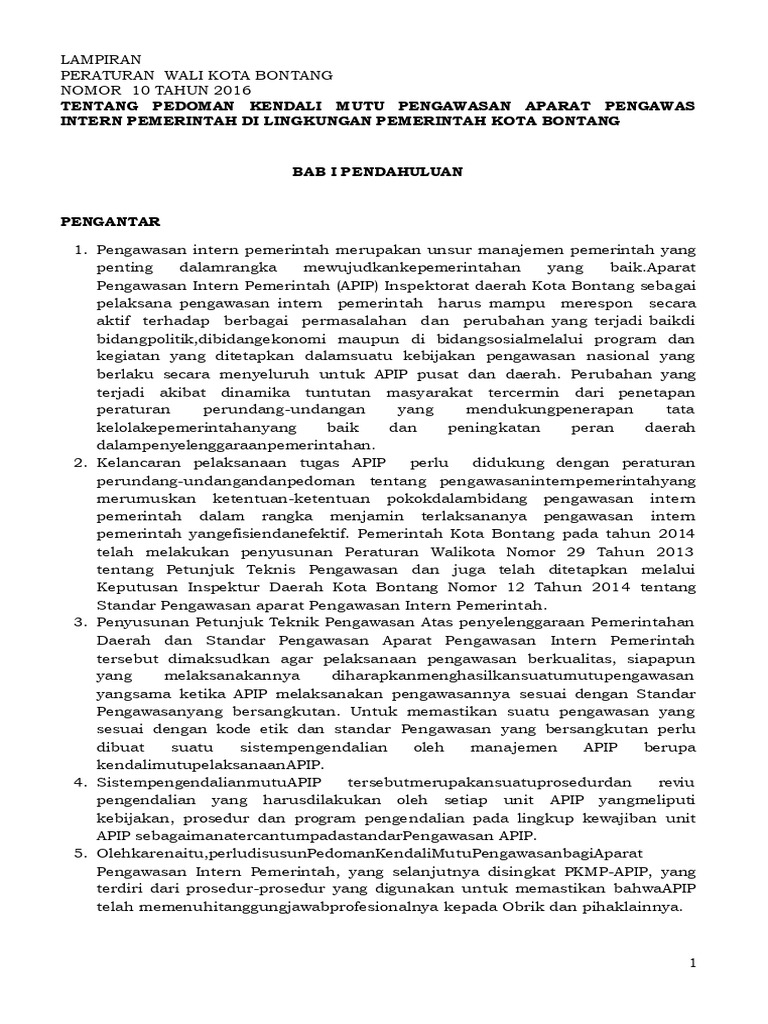 Lam No 10 TH 2016 Pedoman Kendali Mutu Audit (Bab Penjelas) | PDF