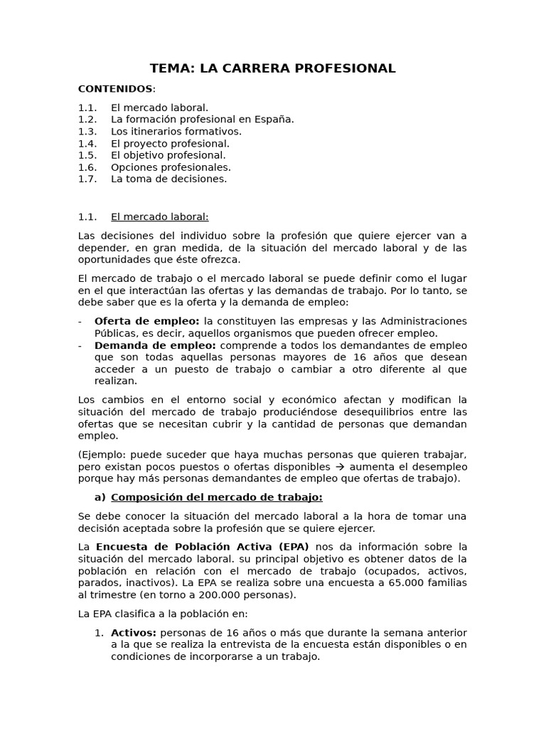 La Carrera Profesional | PDF | Educación vocacional | Economía laboral