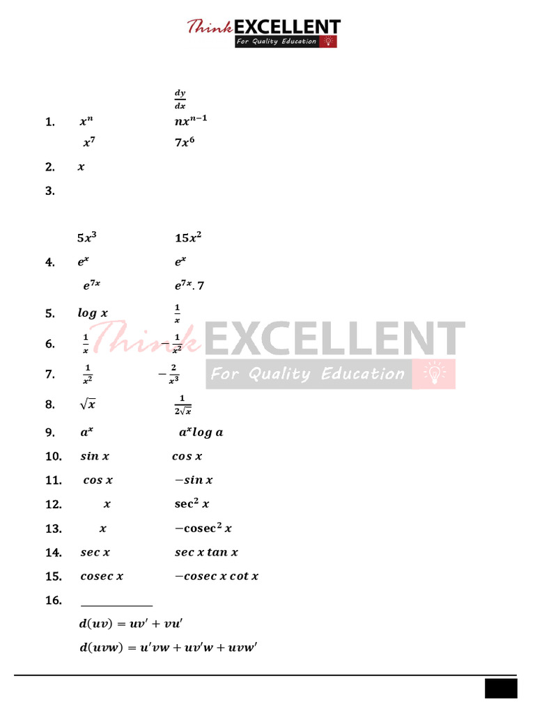 Differentiation (1) | PDF | Derivative | Function (Mathematics)