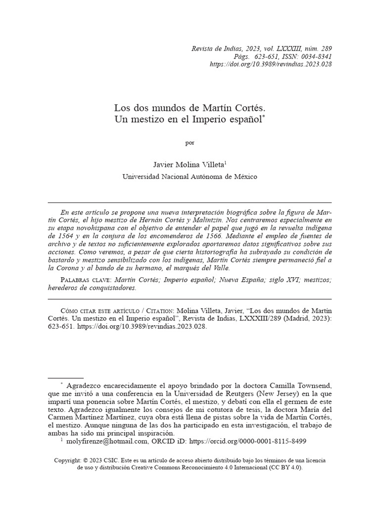 Los Dos Mundos de Martin Cortes Un Mesti | PDF | Nueva españa | Hernán ...