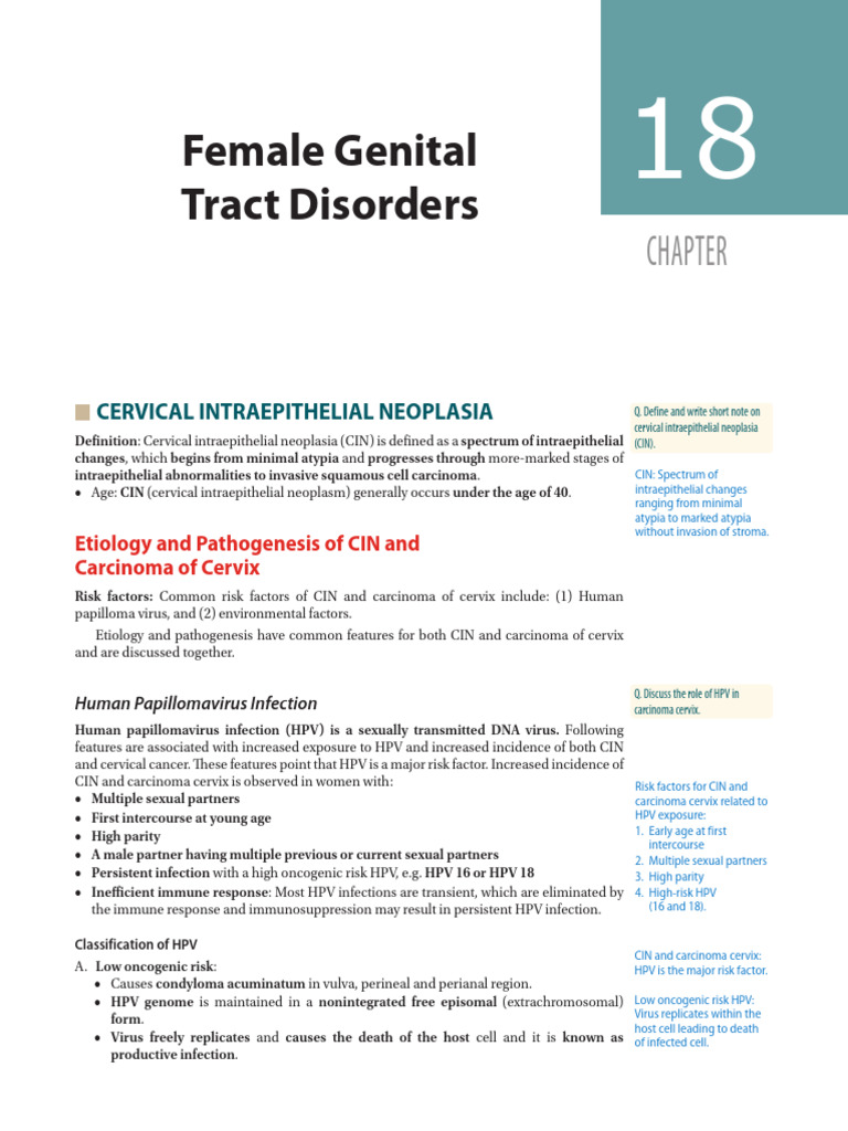 17. Female Genital Tract Disorders | PDF | Cervical Cancer | Cytopathology