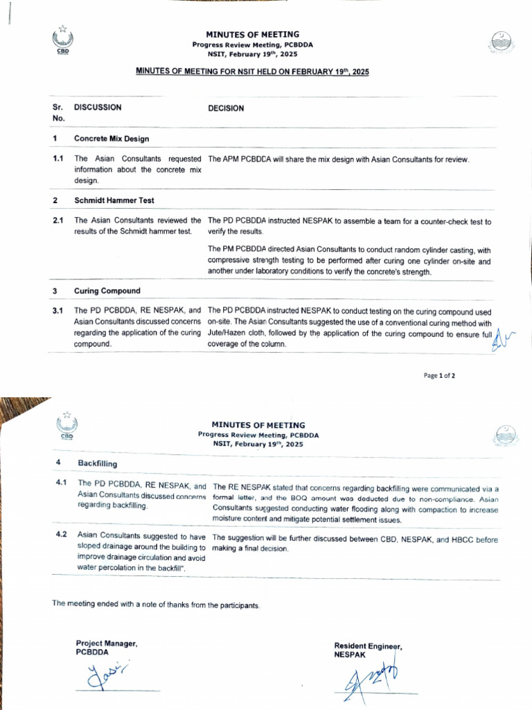 Revised quality control meeting minutes | PDF | Building Materials ...