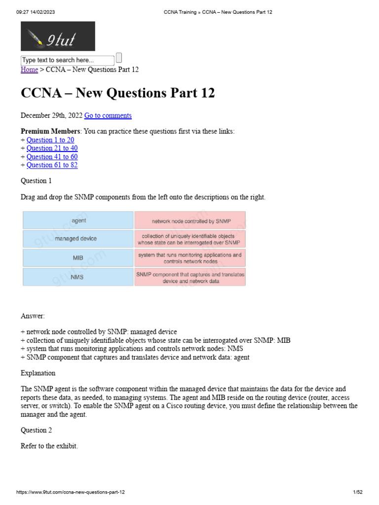 CCNA - New Questions Part 12 | PDF | I Pv6 | Computer Network