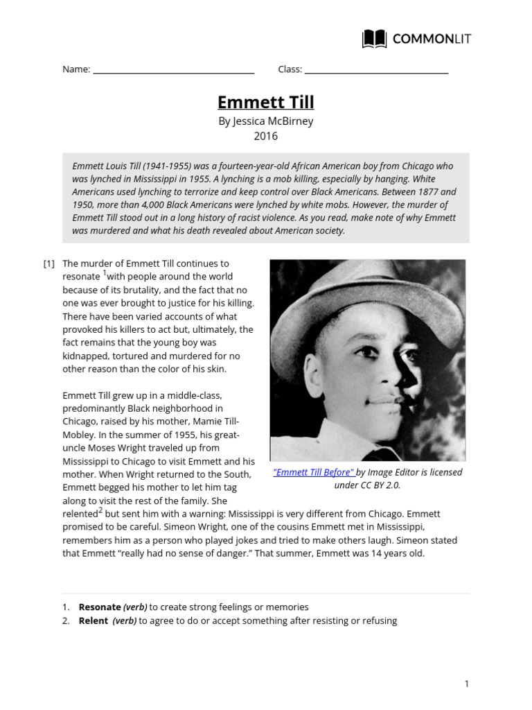 Emmett Till-Student | PDF