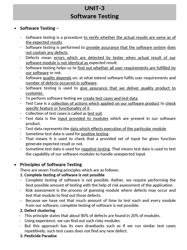 SE Unit-6 Notes | PDF | Software Testing | Software Release Life Cycle