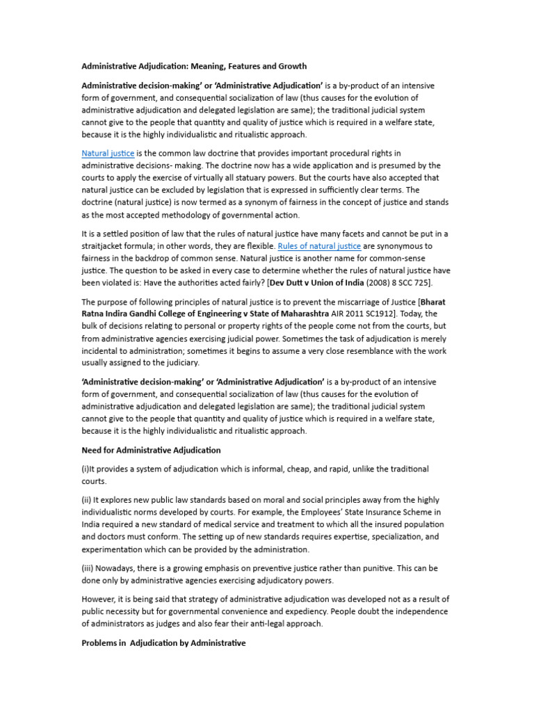 Administrative Adjudication | PDF | Rulemaking | Rule Of Law