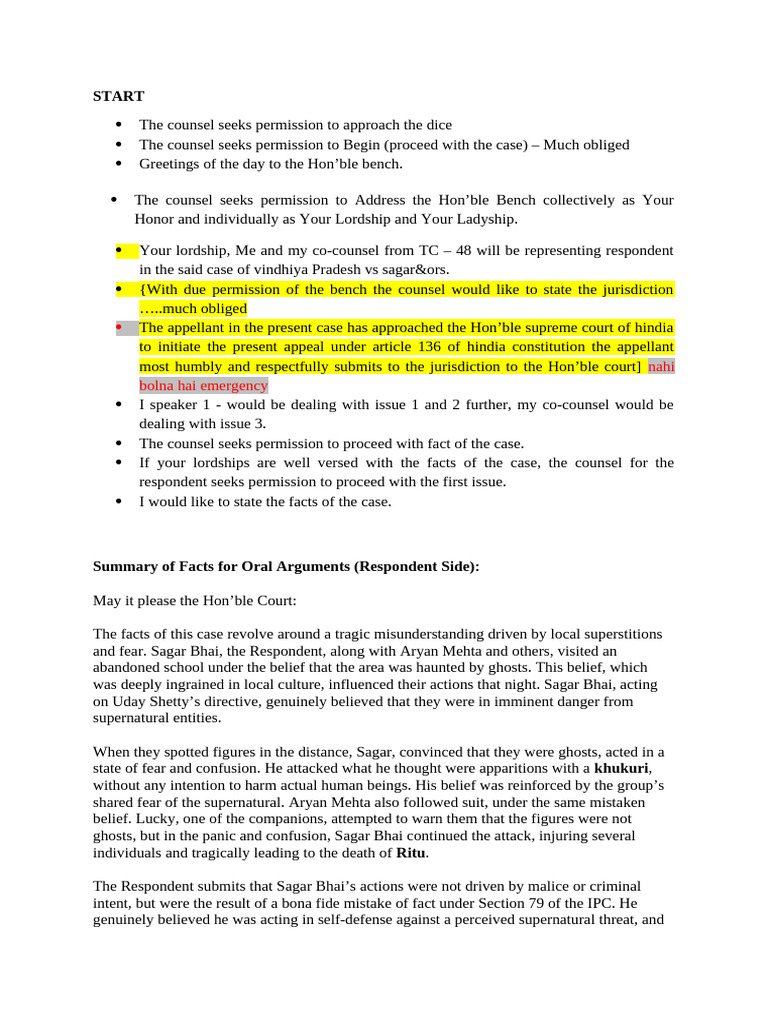 Respondent Arguments Issue 1 and Issue 2 | PDF | Mens Rea | Appeal