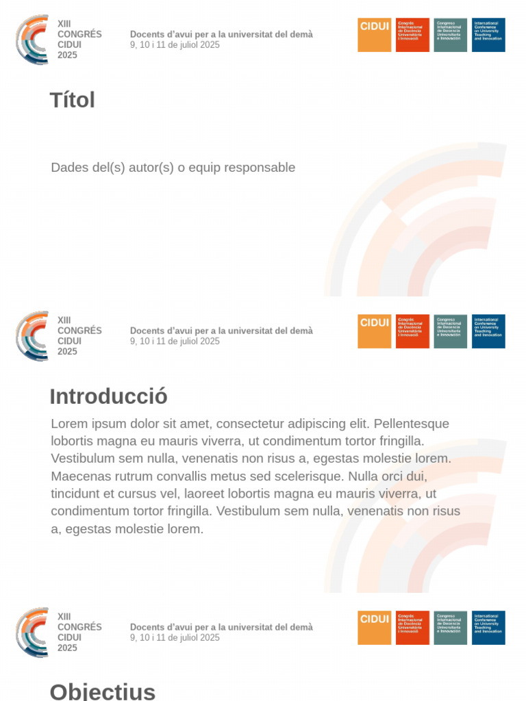 CATALA CIDUI 2025 - Plantilla Presentacio Sessions Orals | PDF
