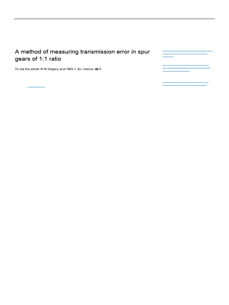 Measuring Transmission Error in Spur Gears | PDF | Gear | Amplifier
