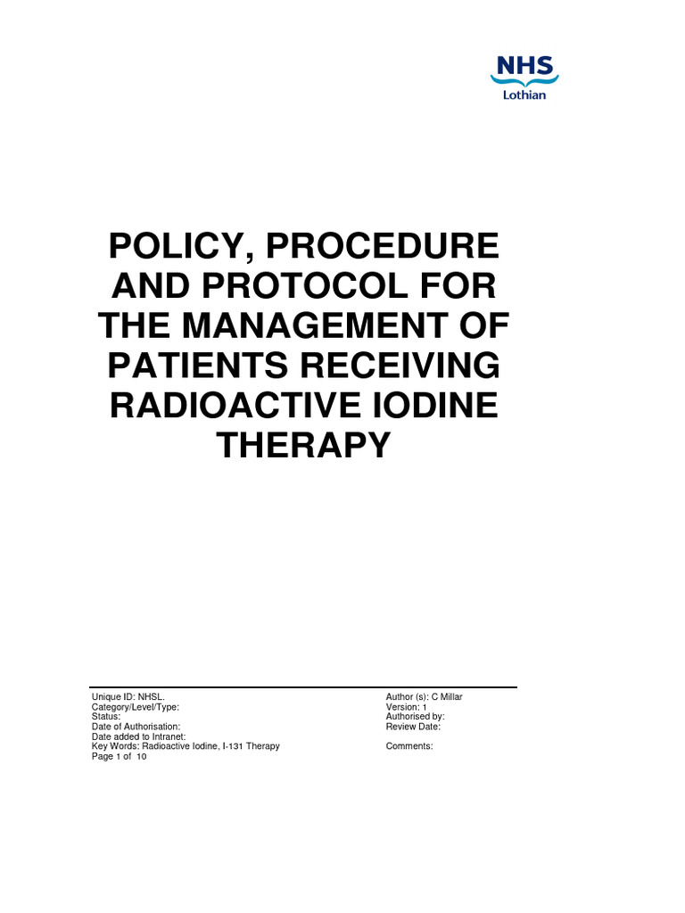 In-Patient Radioactive Iodine Therapy Medicaldidj Physics | PDF ...