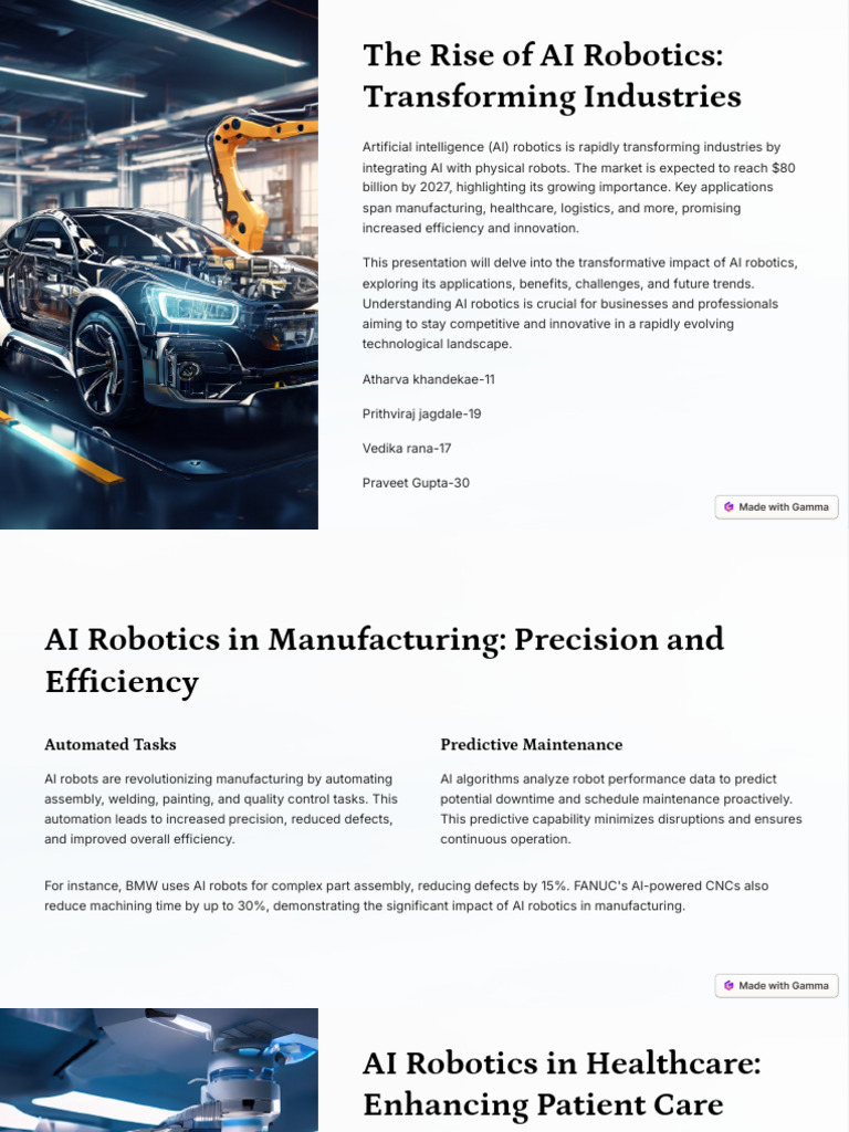 The Rise of AI Robotics Transforming Industries | PDF | Agriculture ...
