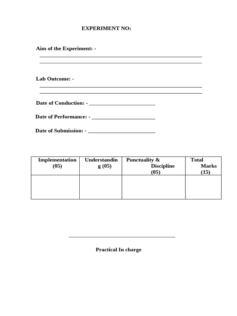 Lab Experiment Report Template | PDF