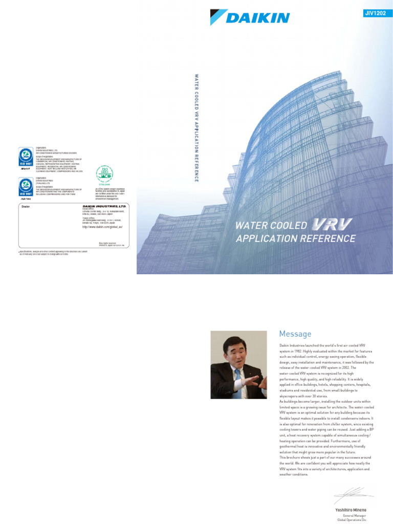 JIV1202 - Water Cooled VRV Application Examples With Schematics | PDF ...