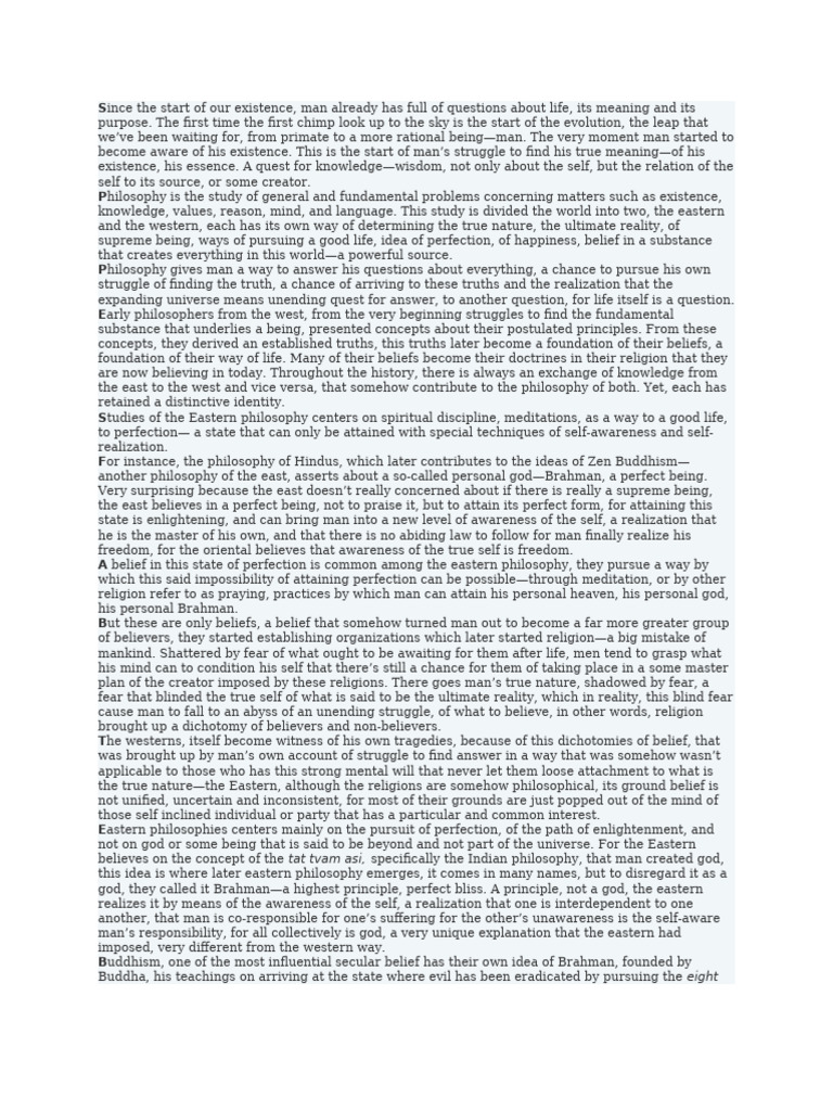 Eastern Philosophy: The Quest for Meaning | PDF | Brahman | Meditation