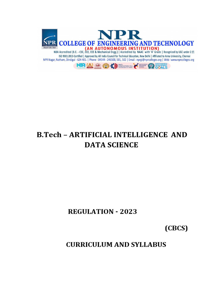 AIDS Curriculam and Syllabus 1sem - 4th Sem | PDF | Artificial Intelligence | Intelligence (AI ...