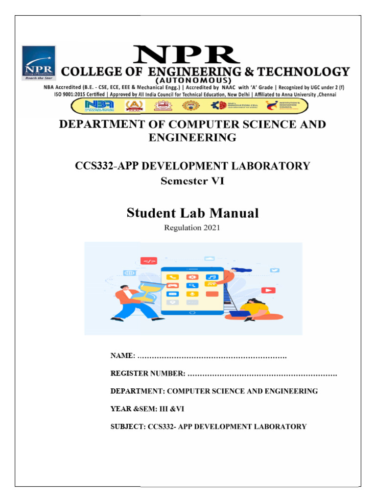 ccs332 App Developement Student Manual | PDF | Cross Platform Software ...