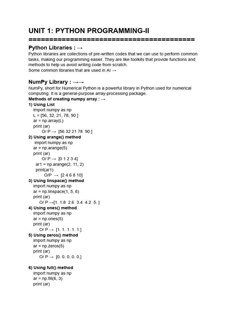 Unit 1 Python Programming Ii Pdf Computer Data Software Engineering 0917
