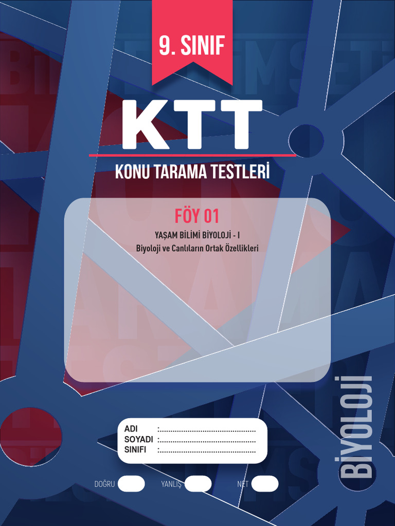 Sınıf BİYOLOJİ KTT - FÖY 1 - Ornek | PDF