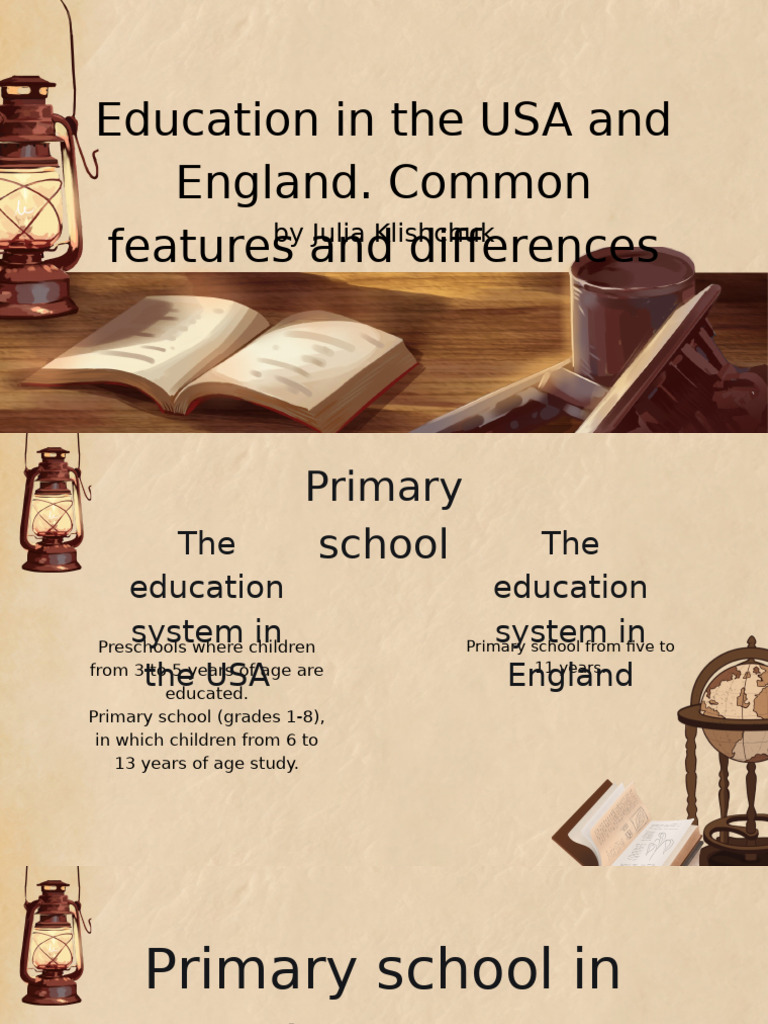 Education in The USA and England. Common Features and Differences | PDF ...