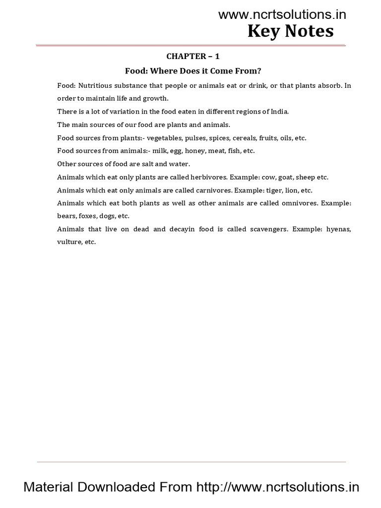 Food Sources in India: Chapter 1 Summary | PDF