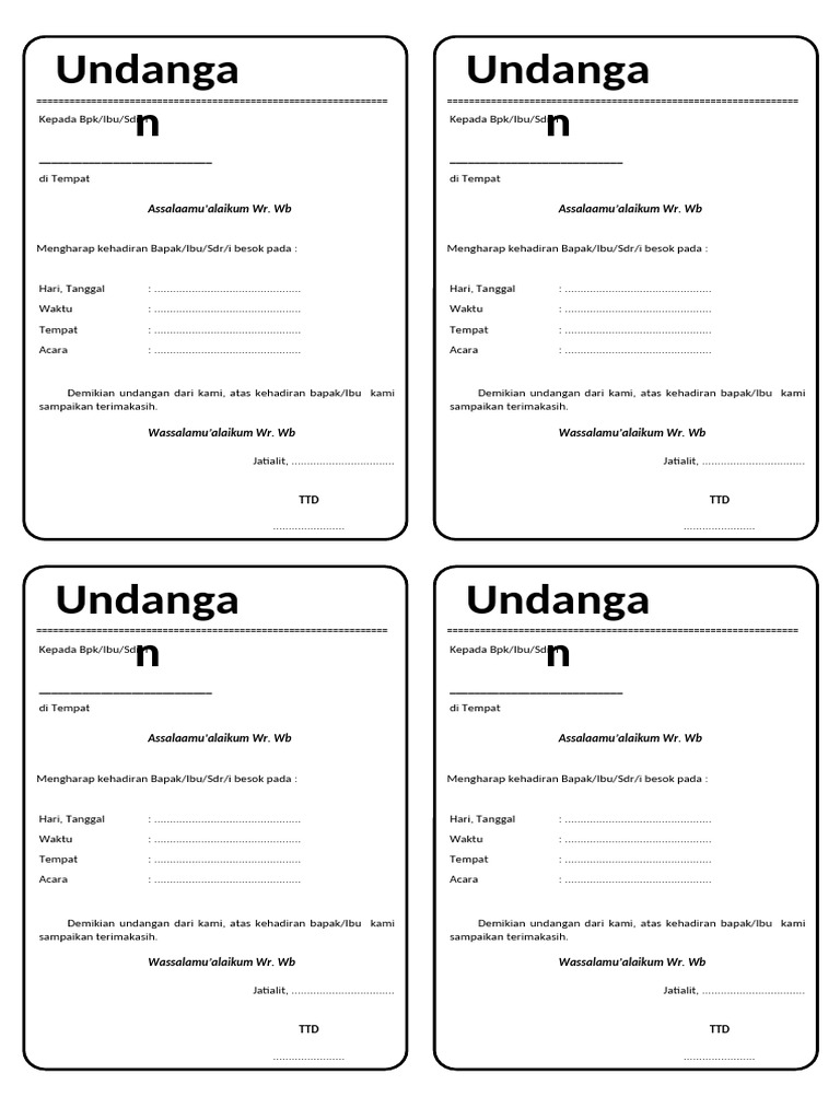 Undangan Realy Empty F4 | PDF
