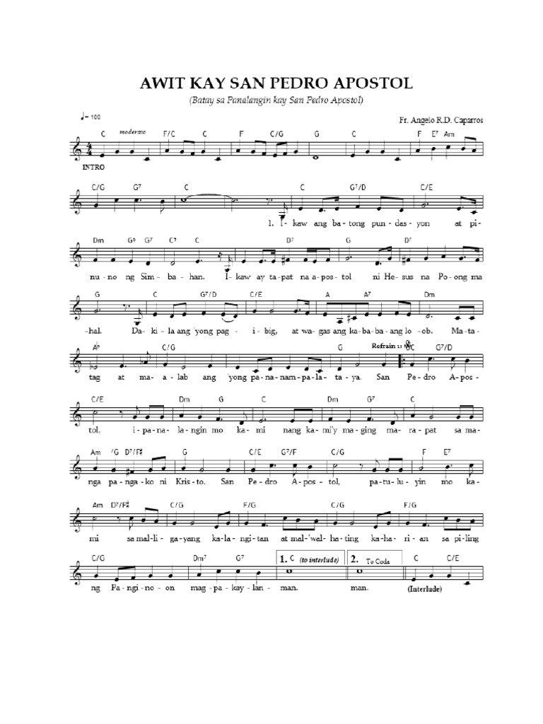 Awit Kay San Pedro Apostol | PDF