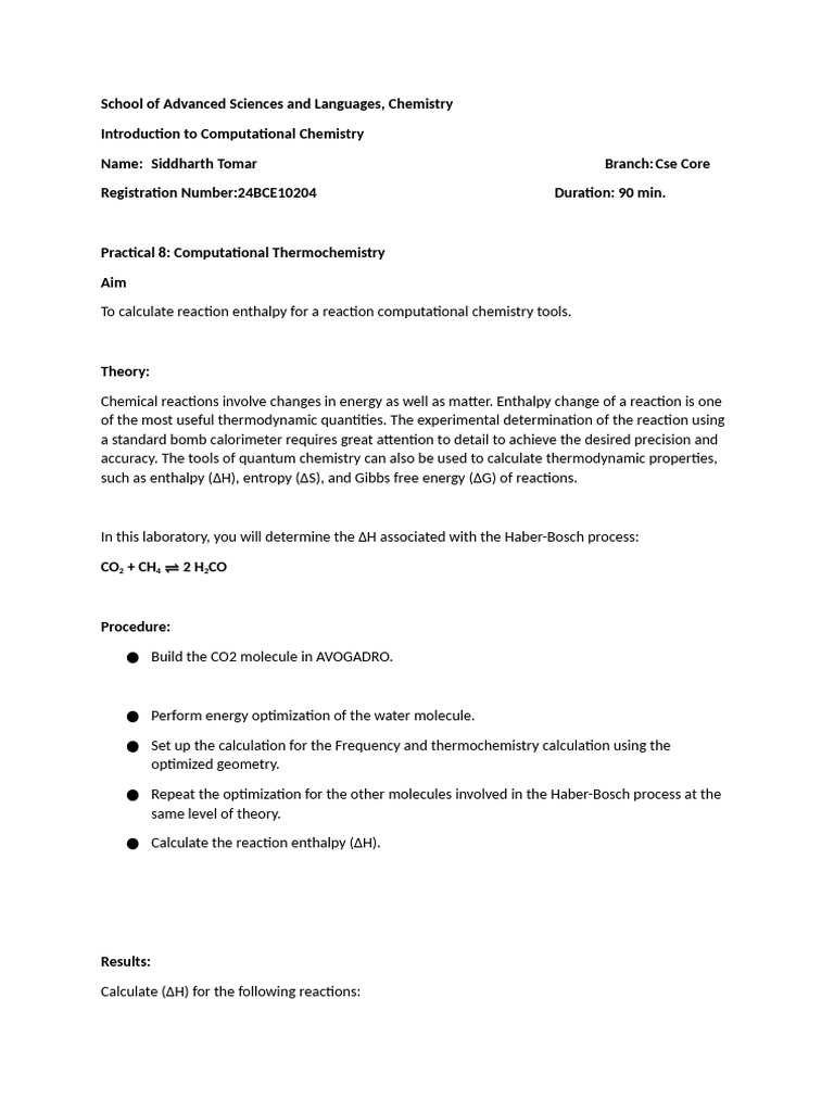 Chem Practical 8 | PDF