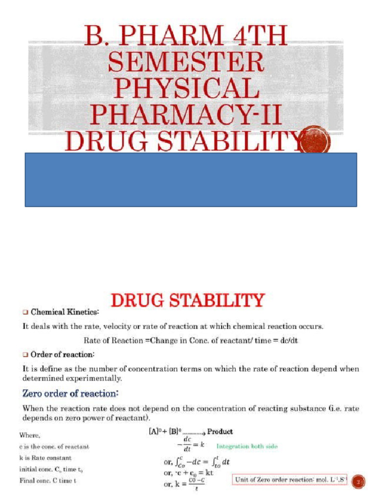 Drug Stability | PDF