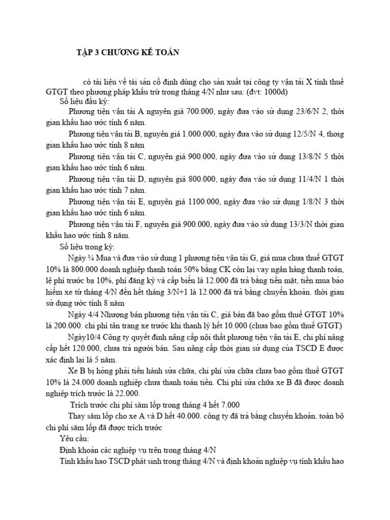 BT 3 Chương KTTC F3 2024 | PDF