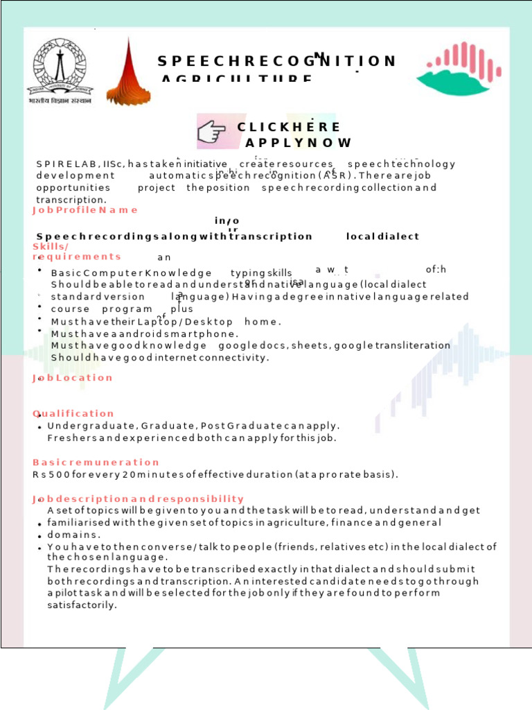 Job Profile: Speech Recording Role | PDF