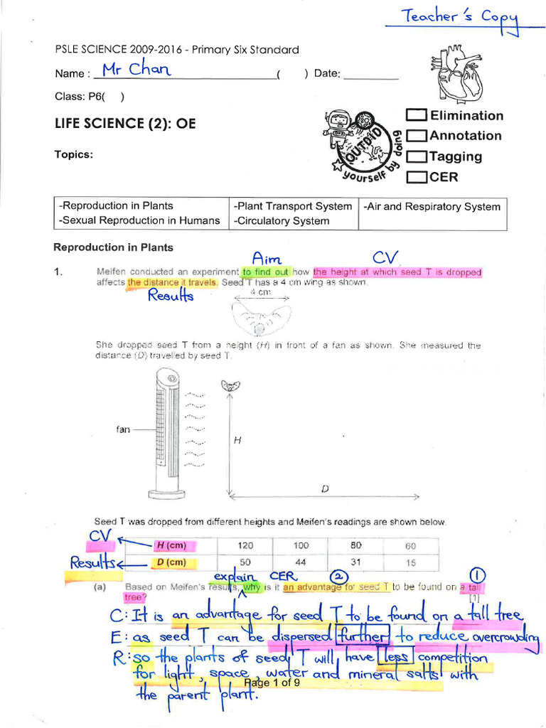 2025 Life Science (2) OE - Annotations & Suggested Answers | PDF