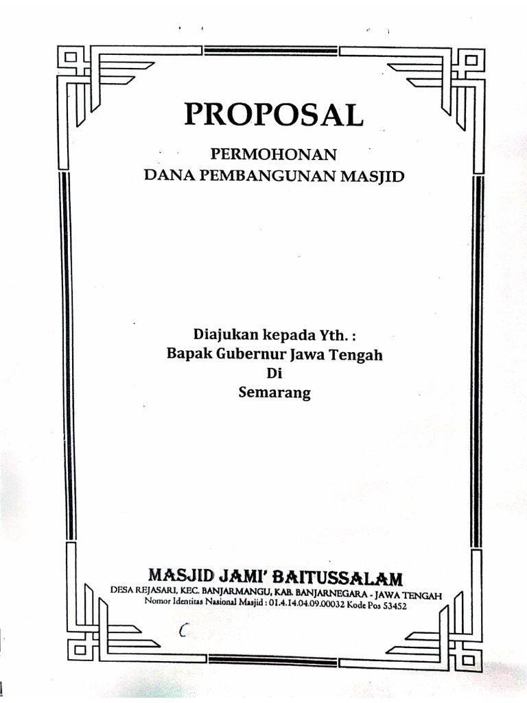 Contoh Proposal Lengkap Hibah Keagamaan Rumah Ibadah | PDF
