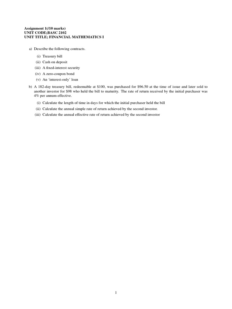 Basc 2102 Assgn 1 | PDF