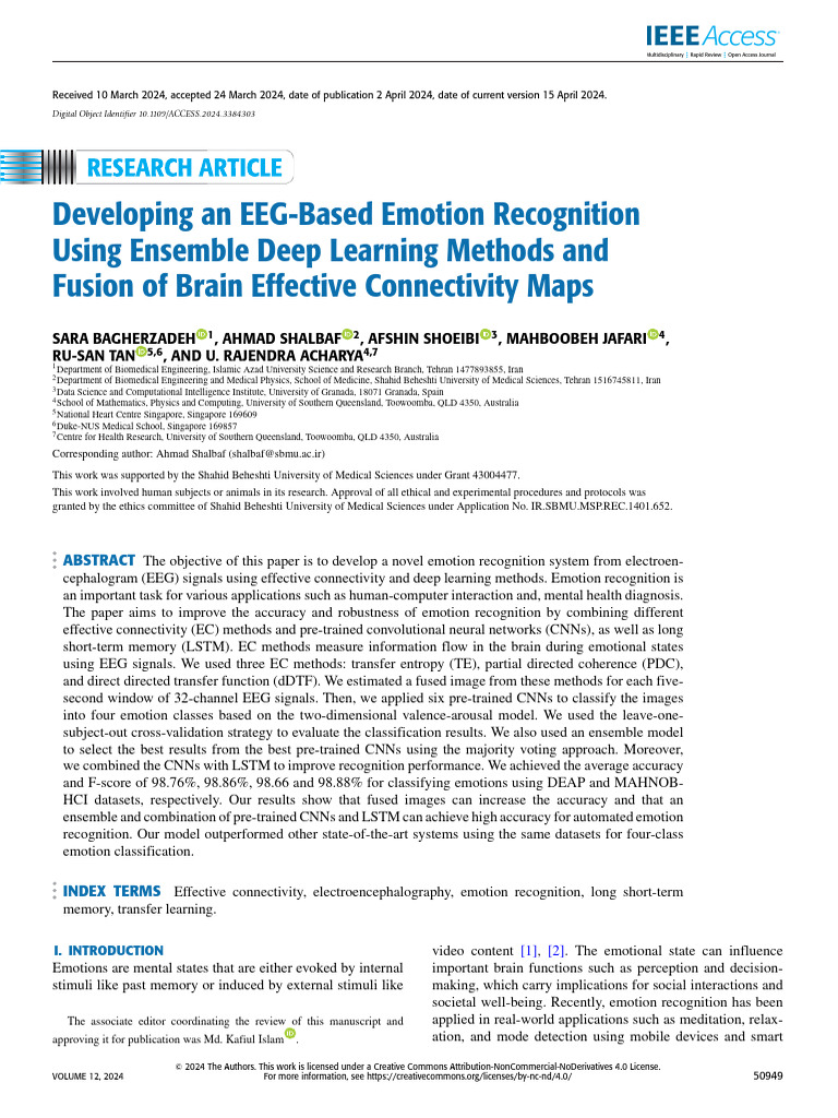 Developing An EEG-Based Emotion Recognition Using Ensemble Deep Learning Methods and Fusion of ...