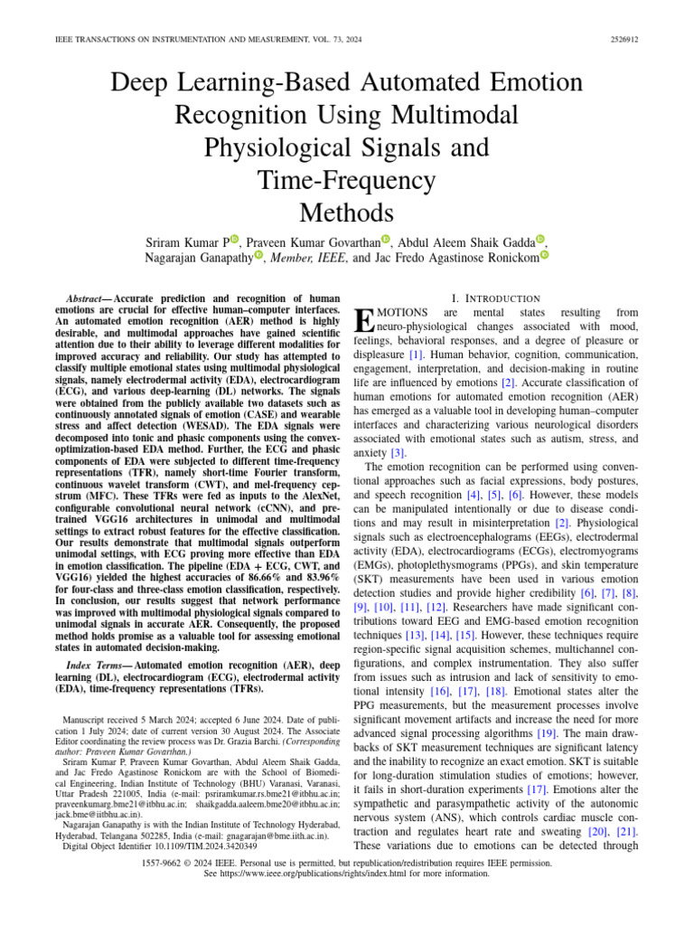 Deep Learning-Based Automated Emotion Recognition Using Multimodal Physiological Signals and ...