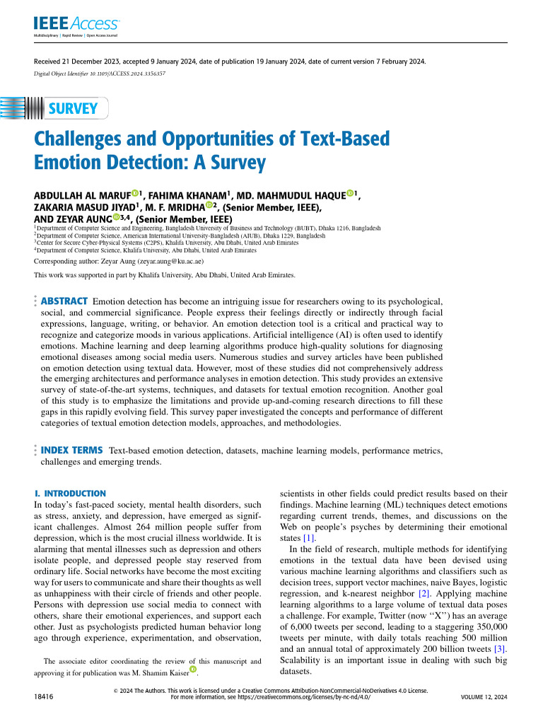 Challenges and Opportunities of Text-Based Emotion Detection A Survey ...