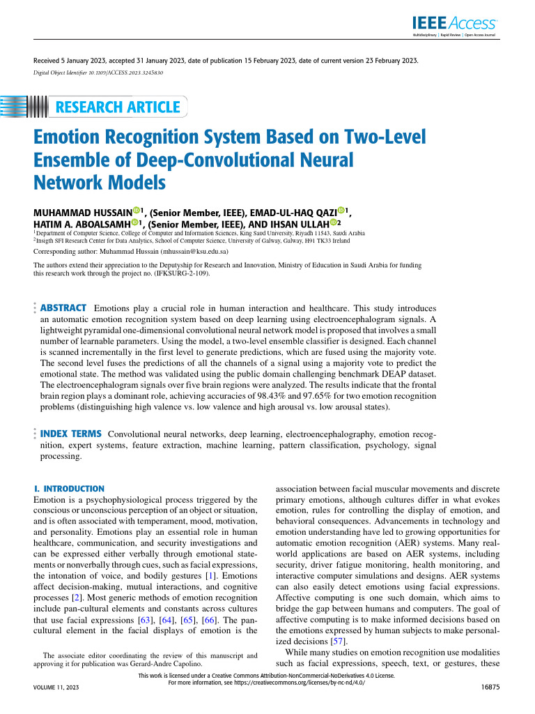 Emotion Recognition System Based On Two-Level Ensemble of Deep-Convolutional Neural Network ...