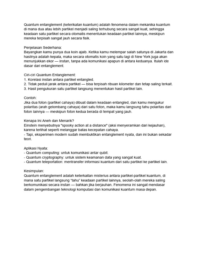 Quantum Entanglement | PDF