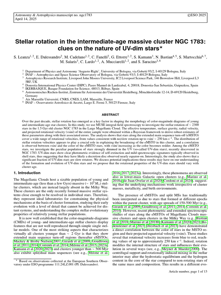 Stellar Rotation in The Intermediate-Age Massive Cluster NGC 1783 ...
