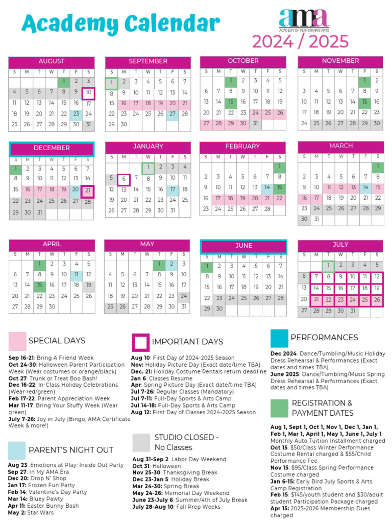 2024 2025 AMA Calendar | PDF | Holidays | Observances