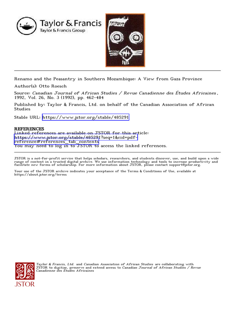 Renamo's Impact on Gaza Peasantry | PDF | Mozambique