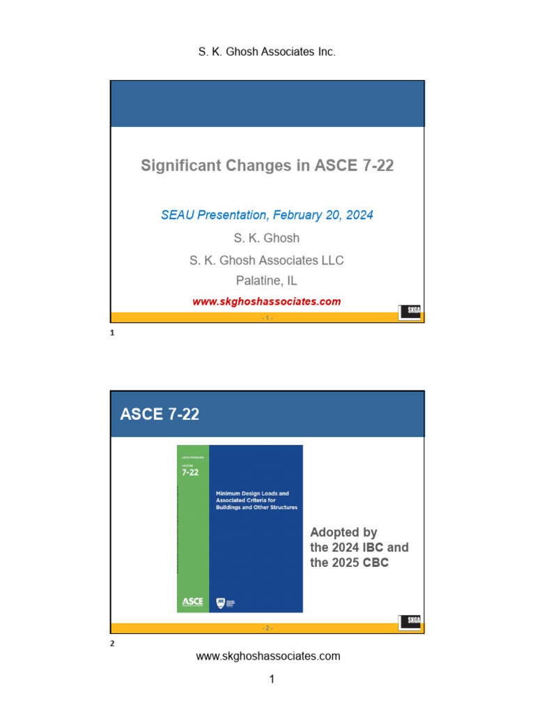 Significant Changes in ASCE 7 22 SEAU Presentation, February 20 | PDF ...