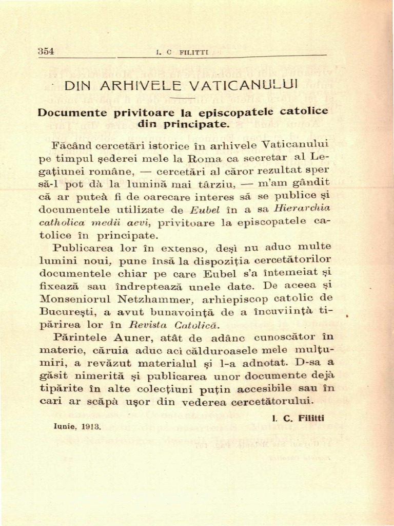 I.C.-filitti - Din Arhivele Vaticanului -Revista Catolica - Documente ...