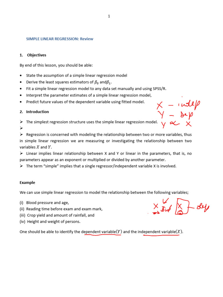 Simple - Linear - Regression-Presentation - Review-Analysis - Covariance | PDF | Regression ...