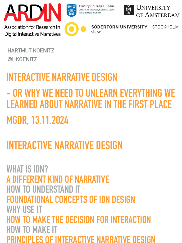 Understanding Interactive Narrative Design | PDF | Narrative | Mahabharata