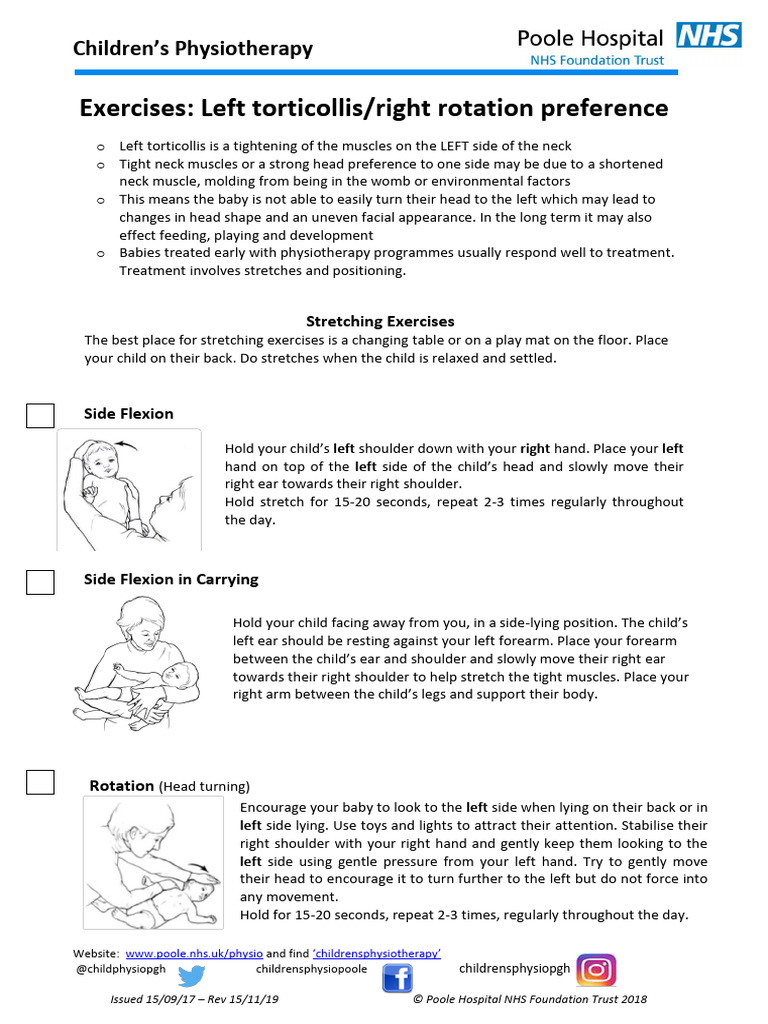 Left Torticollis Exercise Guide | PDF | Musculoskeletal System