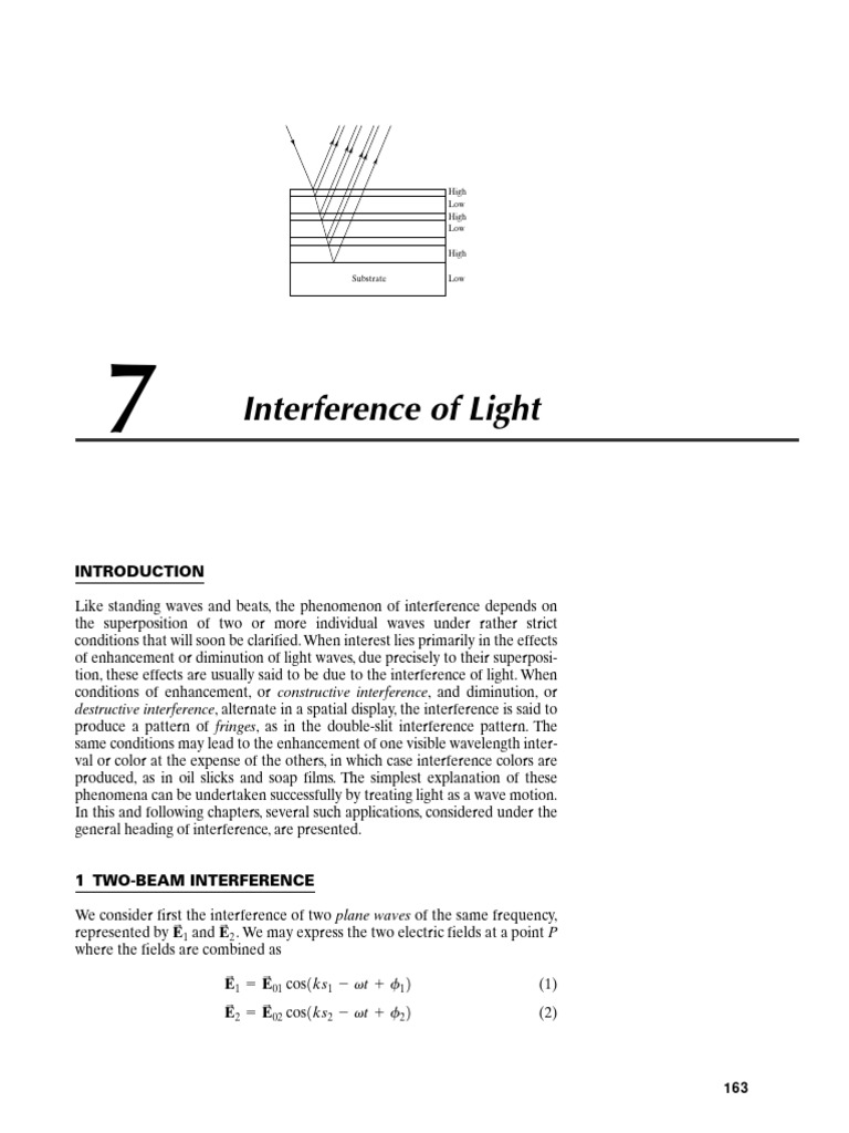 Interference Patterns of Light Waves | PDF | Coherence (Physics ...