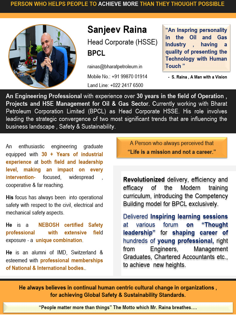 Speaker Profile Sanjeev Raina 2 | PDF